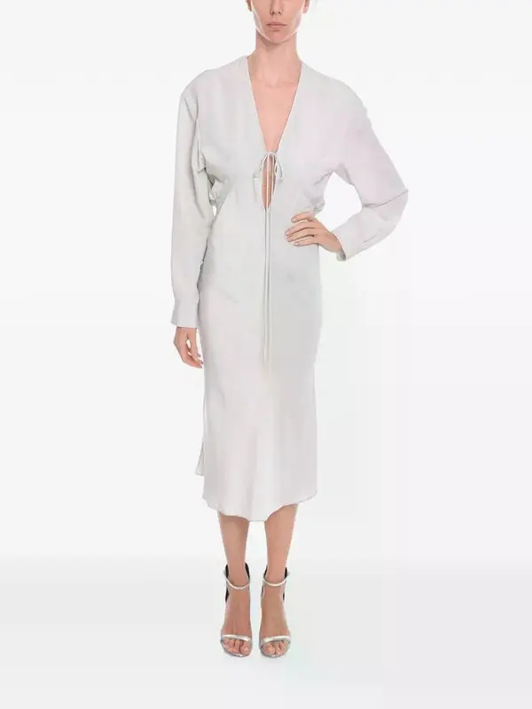 SUPER BLOND Cut-out Long-sleeve Midi Dress - Grey