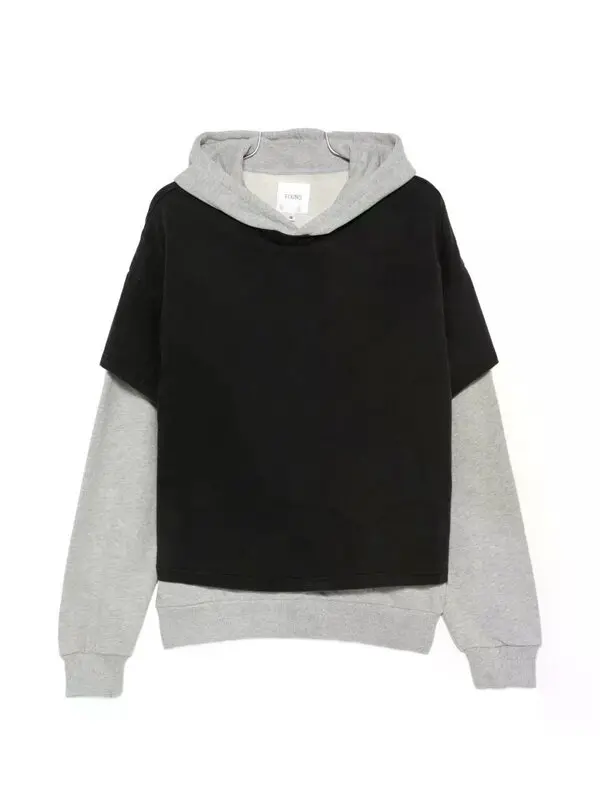 FOUND Layered-design Hoodie - Black