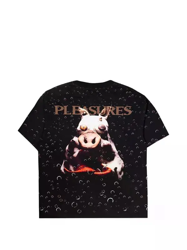 PLEASURES Graphic Print T-shirt - Black