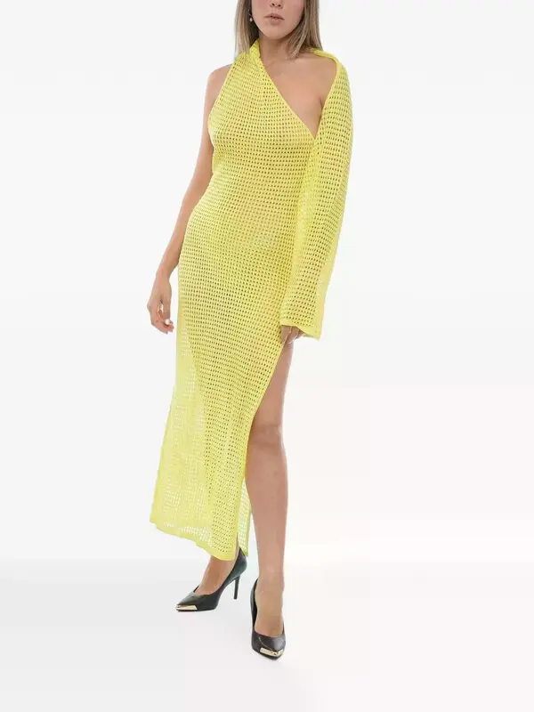 ART ESSAY Naomi Crochet-knit Maxi Day Dress - Yellow