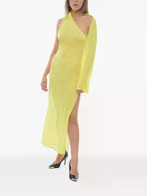 ART ESSAY Naomi Crochet-knit Maxi Day Dress - Yellow