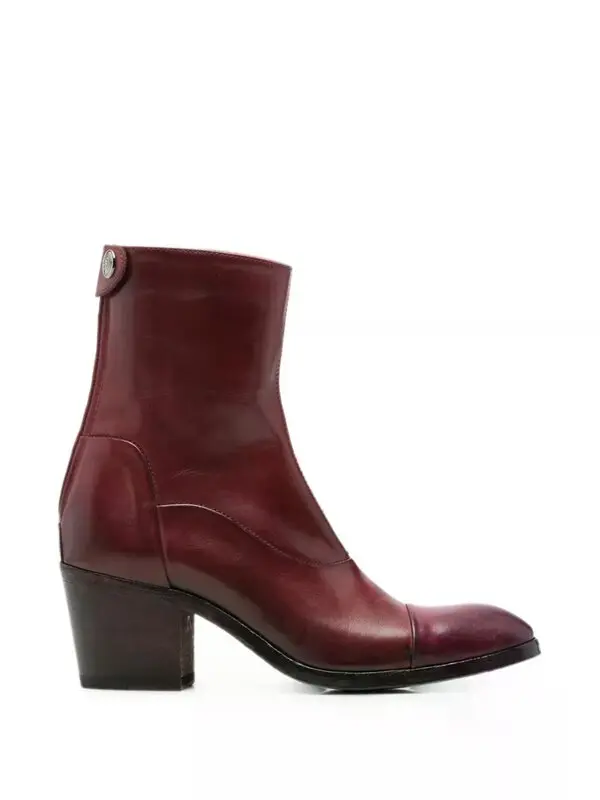 ALBERTO FASCIANI Rear-zip Ankle Boots - Red
