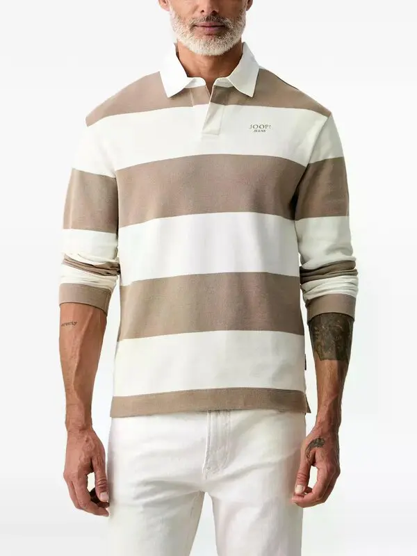 JOOP! Horizontal-stripe Polo Shirt - Neutrals