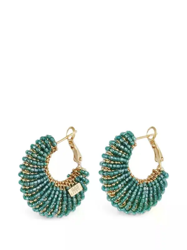 Gas Bijoux Izzia Beaded Hoop Earrings - Gold