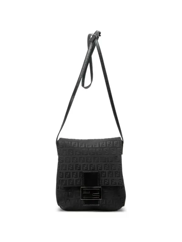 Fendi Monogram Pattern Shoulder Bag - Black