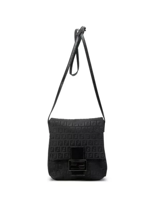 Fendi Monogram Pattern Shoulder Bag - Black