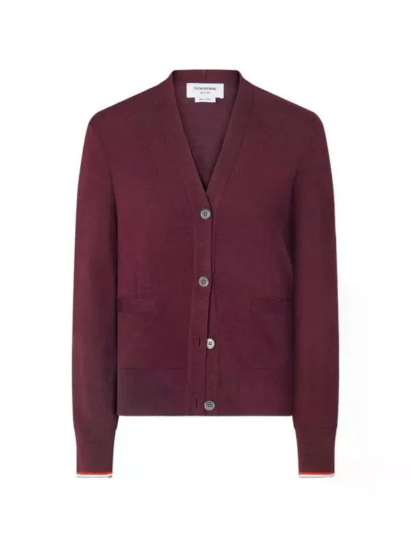 Thom Browne Rwb Stripe Cardigan - Red