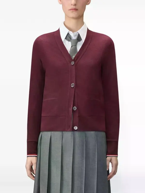 Thom Browne Rwb Stripe Cardigan - Red