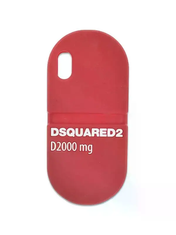 Dsquared2 Iphone 9 Pill-shape Logo-print Phone Case - Red