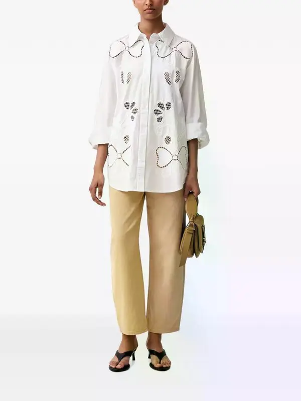 Stine Goya Cotton Bow Broderie Anglaise Shirt