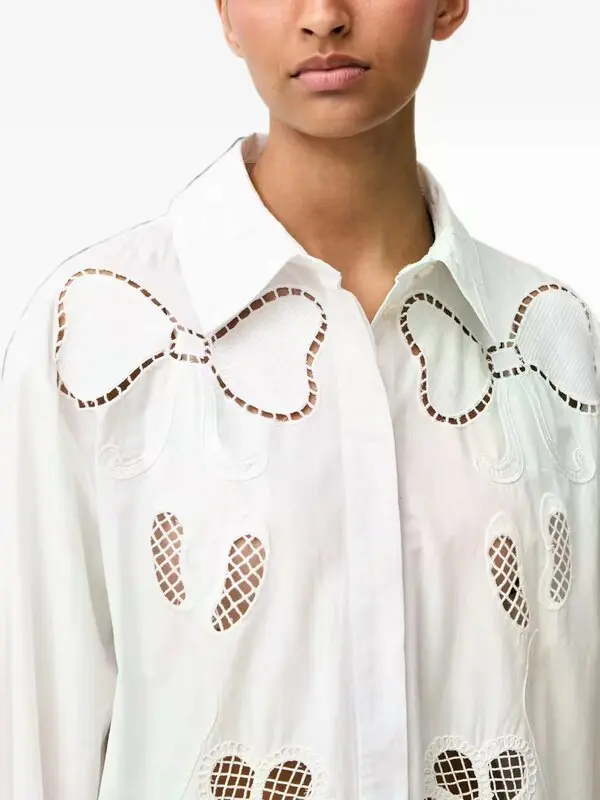 Stine Goya Cotton Bow Broderie Anglaise Shirt