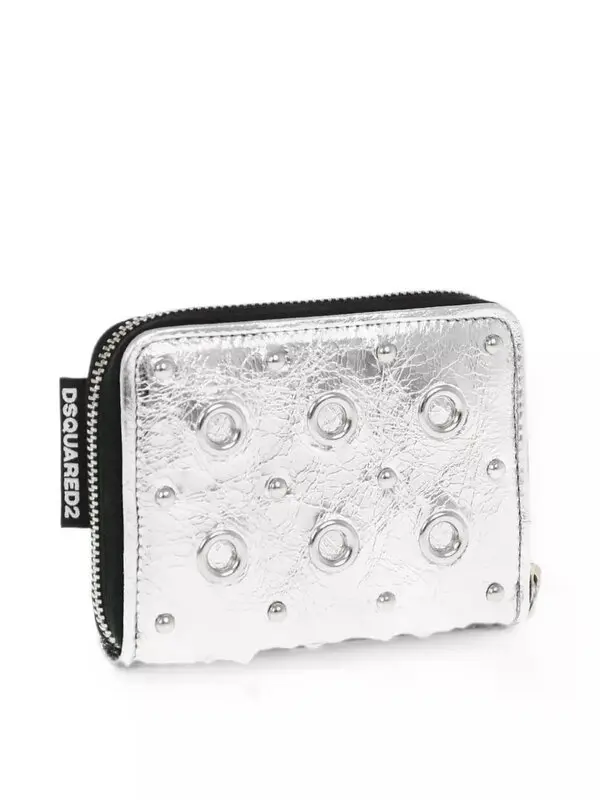 Dsquared2 Craquelé-effect Eyelet-embellished Wallet