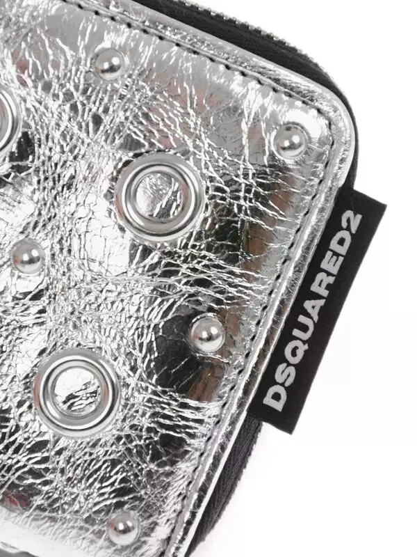 Dsquared2 Craquelé-effect Eyelet-embellished Wallet