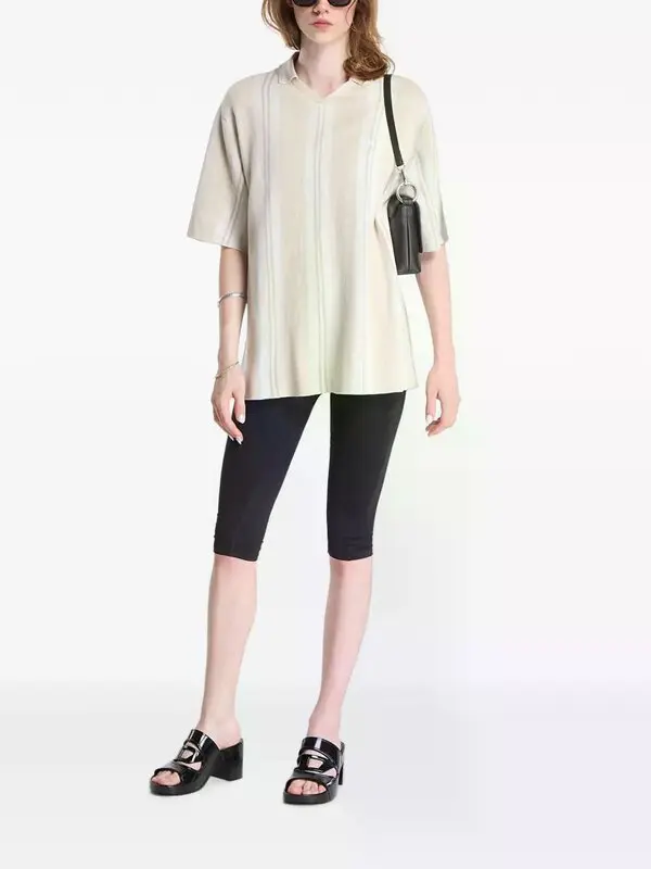PATTA Knitted Striped T-shirt - Neutrals