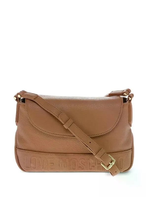 Moschino Debossed Crossbody Bag - Brown
