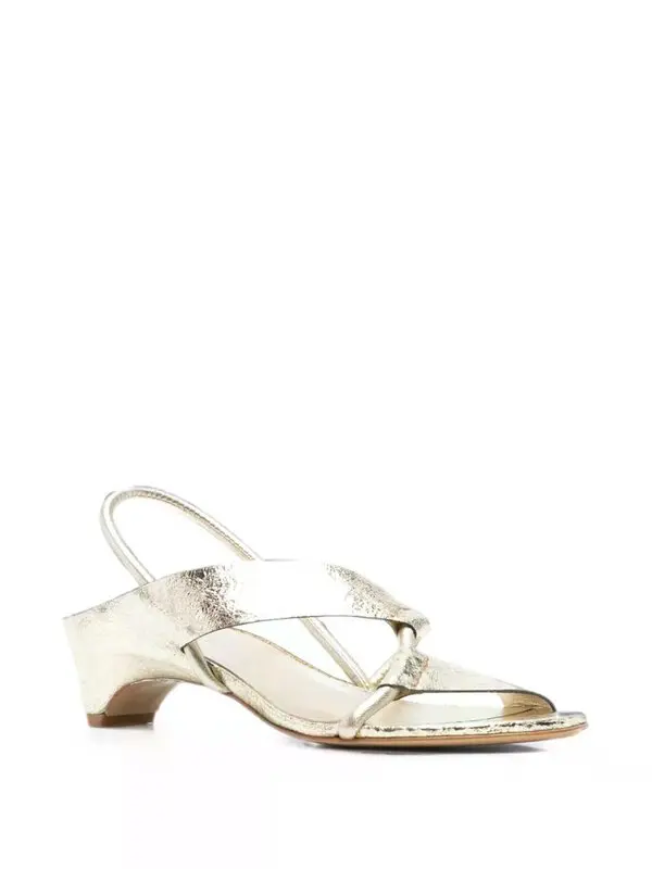 DEL CARLO Cracked-effect Slingback Sandals