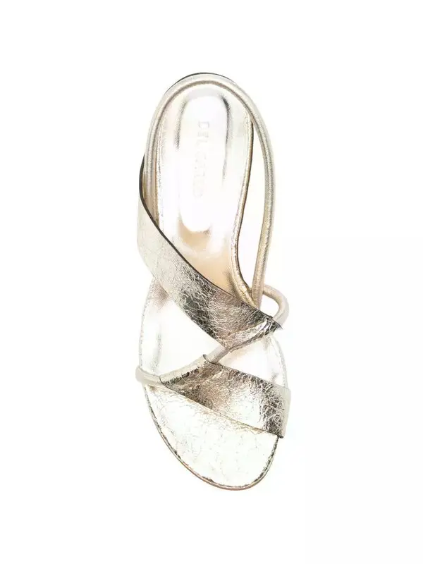 DEL CARLO Cracked-effect Slingback Sandals