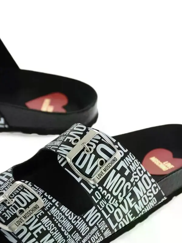 Moschino Logo-print Buckled Sandals