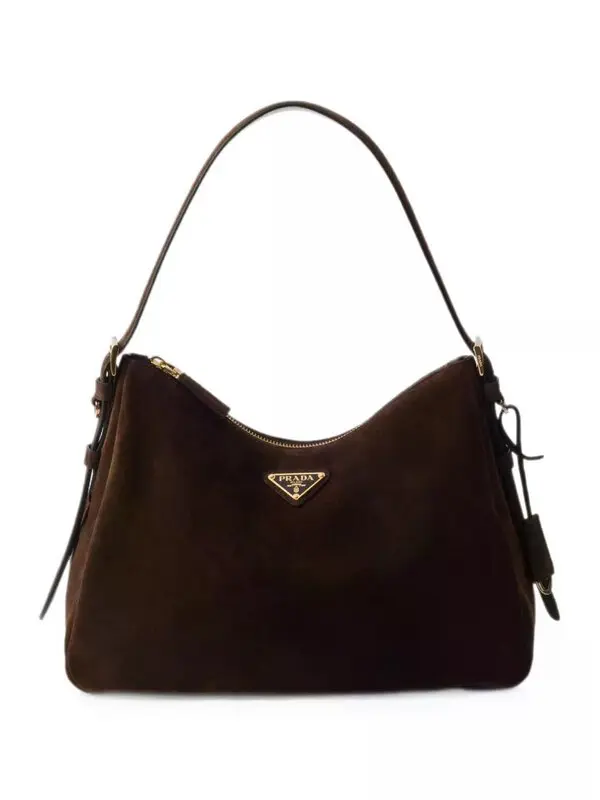 Prada Aimée Medium Suede Shoulder Bag