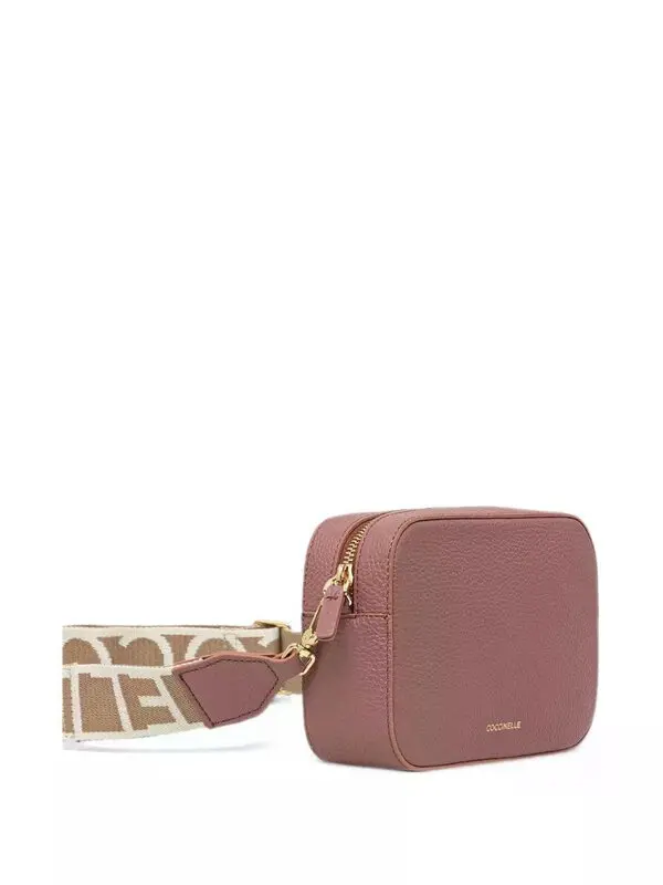 COCCINELLE Small Tebe Grained-leather Logo-strap Shoulder Bag - Pink