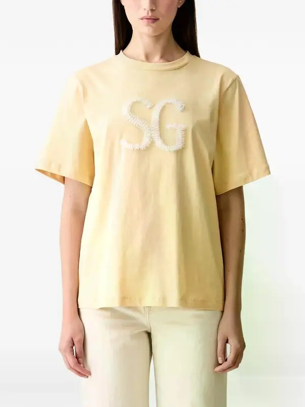 Stine Goya Logo Embroidered T-shirt - Yellow