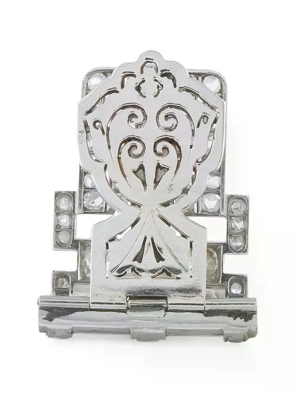 LB EXCLUSIVE Art Deco Diamond Clip Brooch In Platinum And 18k White Gold