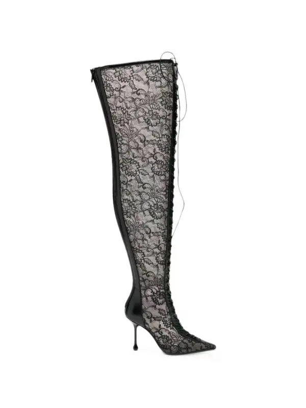JIMMY CHOO Scarlett Lace-up Over-the-knee Boots - Black