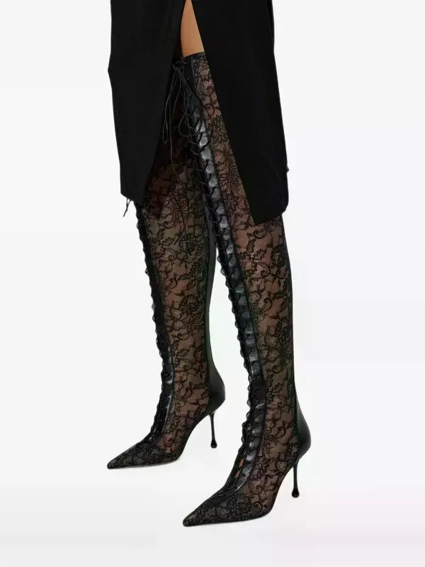 JIMMY CHOO Scarlett Over-the-knee Lace Boots