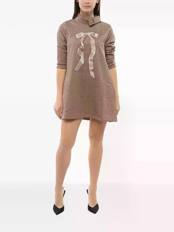 Viktor & Rolf Petite-bow A-line Mini Dress - Brown