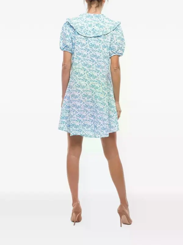 SAMSOE SAMSOE Jytta Floral-print Ruffled-collar Mini Dress