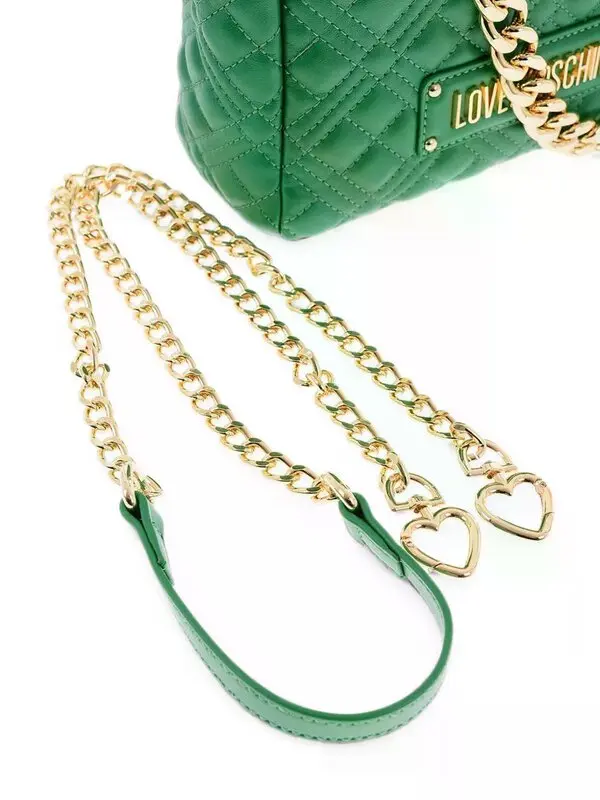 Moschino Quilted Logo-plaque Tote Bag - Green