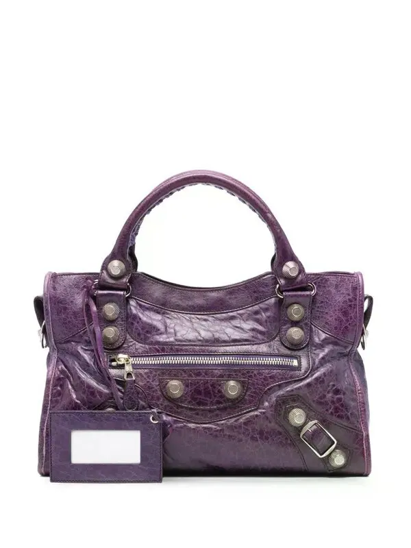Balenciaga 2000s Giant City Tote Bag - Purple
