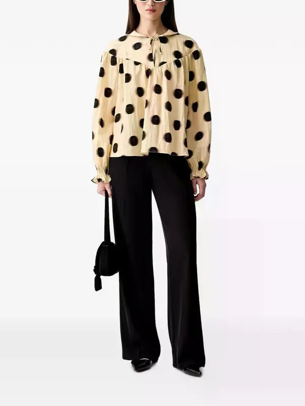 Stine Goya Polka-dot Ruffled Blouse