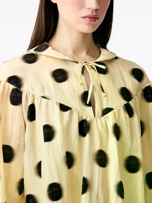 Stine Goya Polka-dot Ruffled Blouse