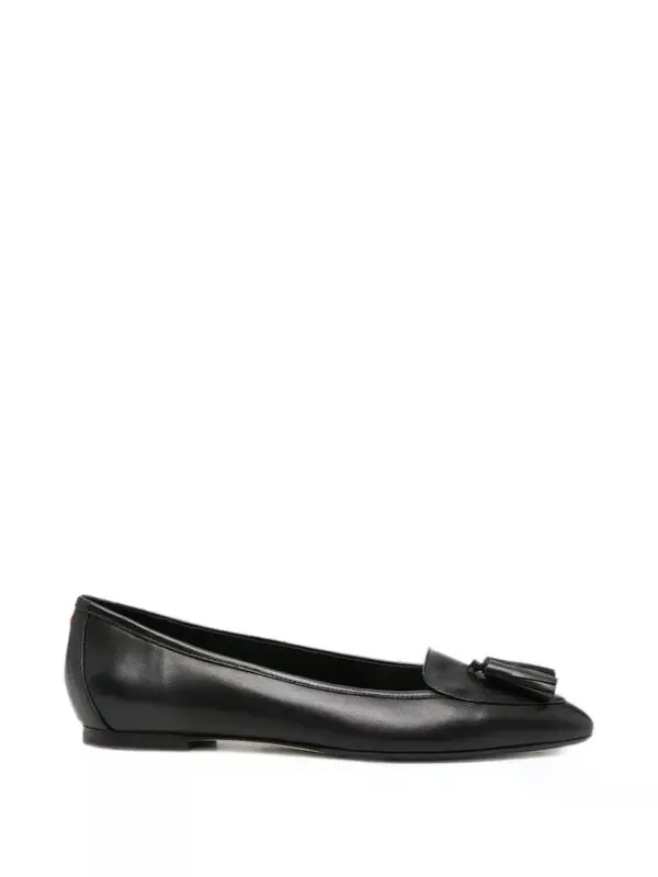 AeydĒ Tassel-detail Leather Ballet Flats - Black