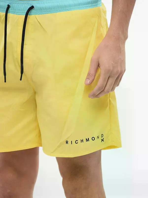 John Richmond Logo Print Drawstring Swim Shorts