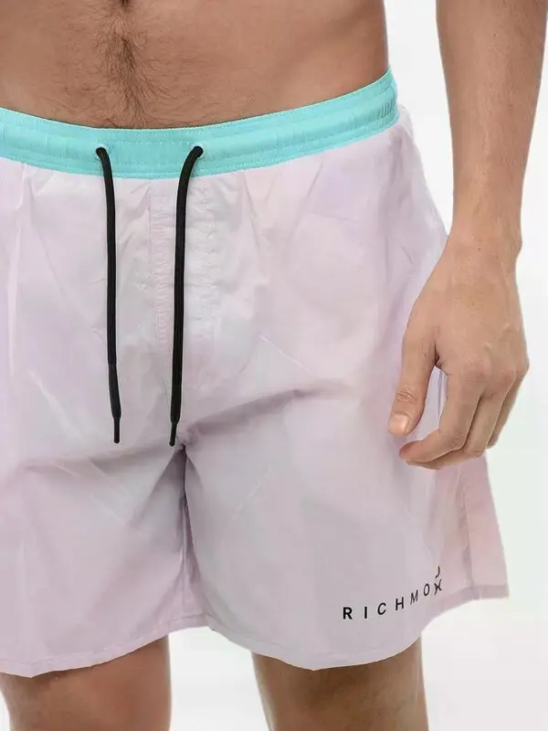 John Richmond Logo Print Drawstring Swim Shorts