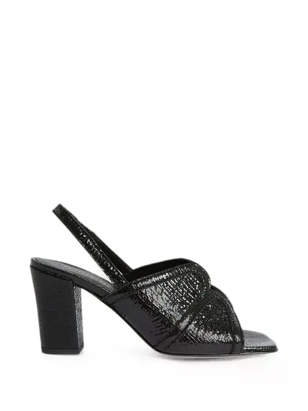 Momoni Baca Laminated-leather Sandals - Black