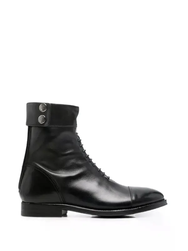 ALBERTO FASCIANI Lace-up Button-detail Boots - Black