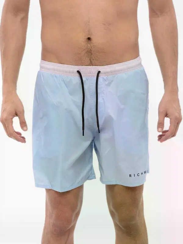 John Richmond Logo-print Drawstring Swim Shorts - Blue