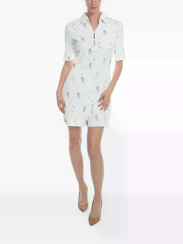 SAMSOE SAMSOE Mariah Floral-jacquard Mini Shirt Dress