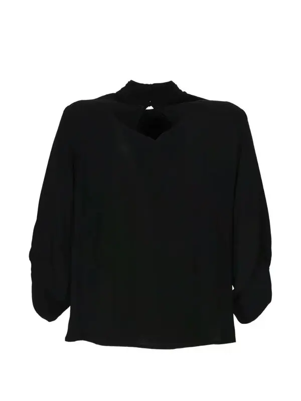 Elisabetta Franchi Bow Detail High Neck Blouse - Black