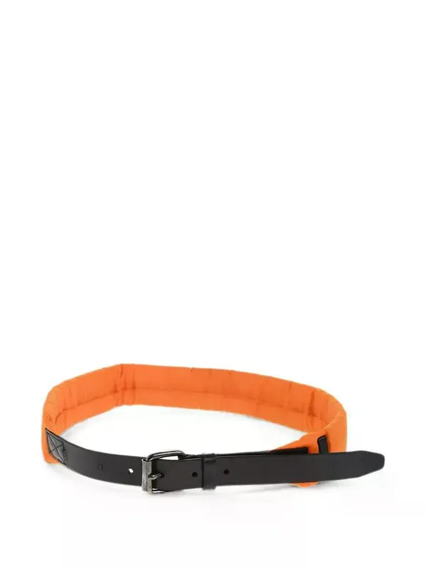 Dsquared2 Logo-print Leather-trim Belt - Orange