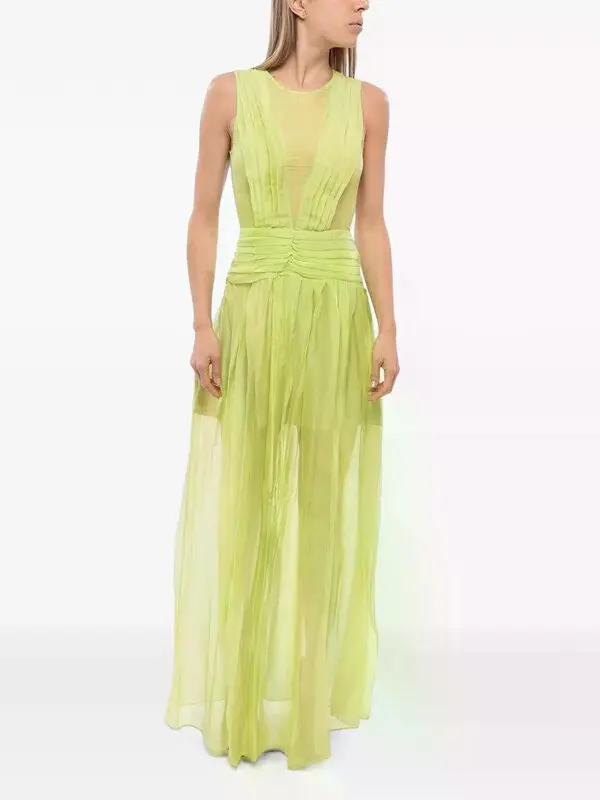 John Richmond Sleeveless Maxi Dress With Ruffled Detailing - Yellow