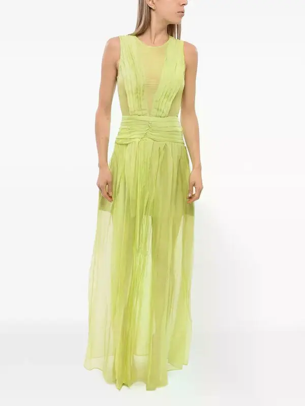 John Richmond Sleeveless Maxi Dress With Ruffled Detailing - Yellow