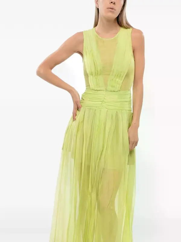 John Richmond Sleeveless Maxi Dress With Ruffled Detailing