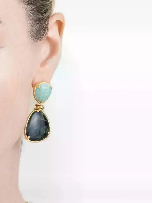 Gas Bijoux Silia Amazonite And Jasper Drop Earrings