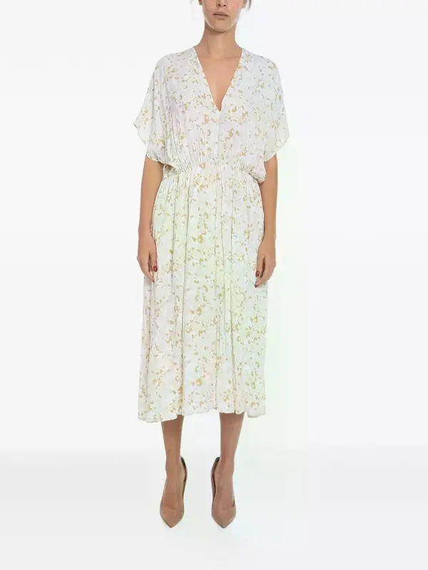 SAMSOE SAMSOE Andina Floral-print Midi Dress - White