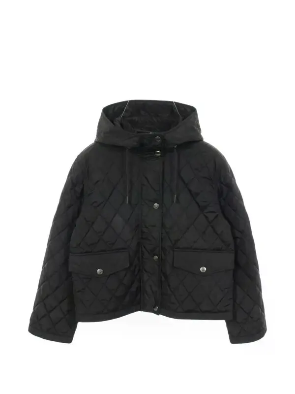 Burberry 2010s Hooded Quilted Jacket - Black