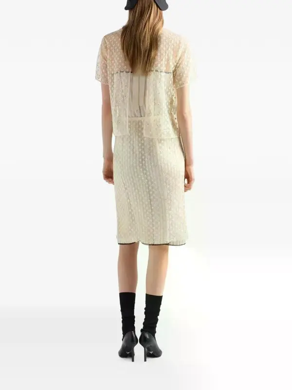 Prada Embroidered Lace Skirt